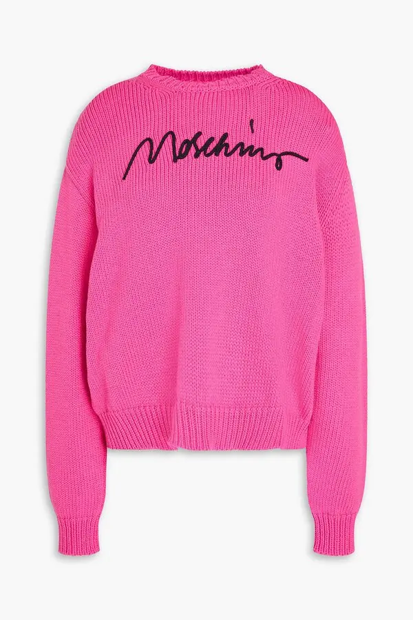 Moschino Embroidered Cotton-blend Sweater
