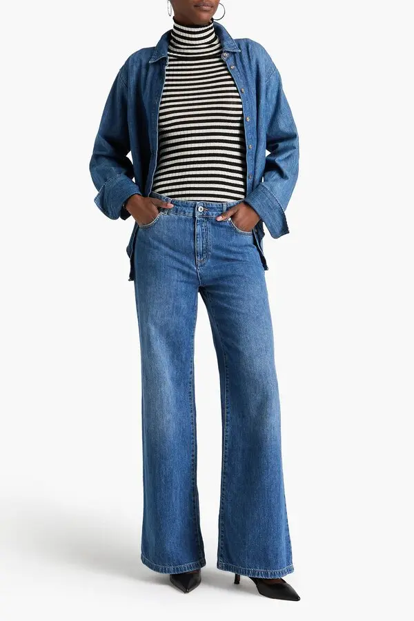 Moschino High-rise Wide-leg Jeans