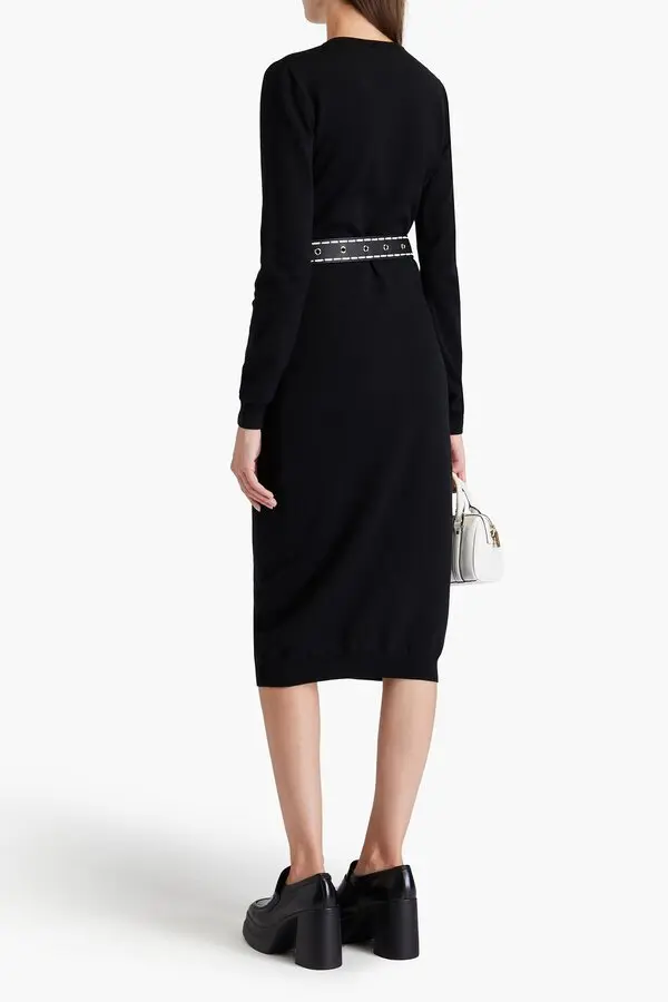 Moschino Chain-embellished Wool Midi Dress