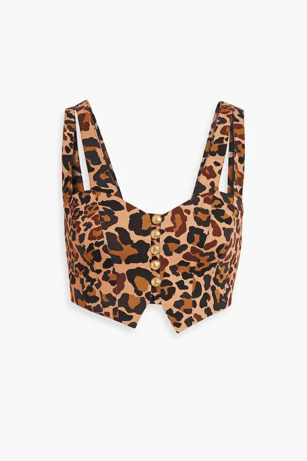 Dundas Cropped Leopard-print Top
