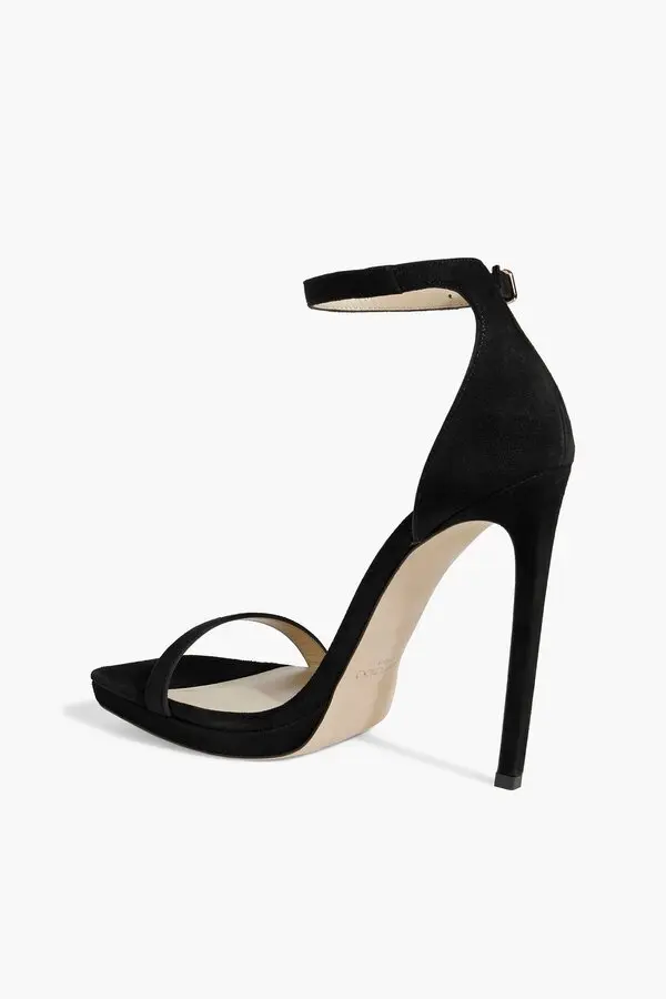 JIMMY CHOO Alva 120 Suede Sandals - Black