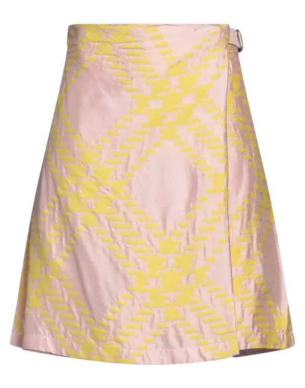 Burberry Mini Wrap Skirt With Leather Trims - Pink