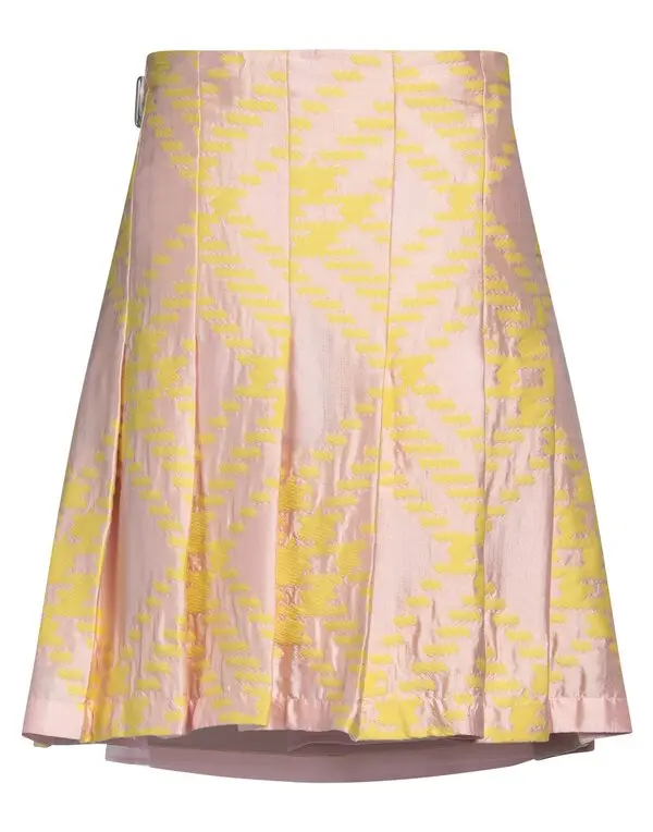 Burberry Mini Wrap Skirt With Leather Trims - Pink