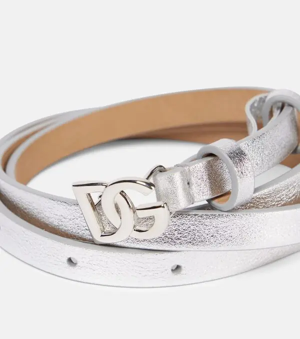 Dolce & Gabbana Dg 10mm Metallic Leather Belt