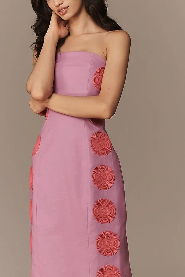 The Wolf Gang Filipa Cotton-Linen Embroidered Maxi Dress - Lavender |  Editorialist