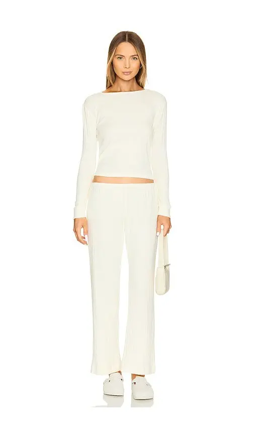 Donni. Pointelle Long Sleeve Top