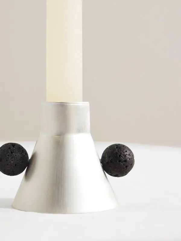 NATALIA CRIADO Plated And Stone Candleholder