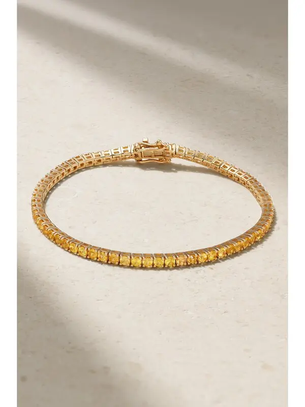 ROXANNE FIRST 14-karat Gold Sapphire Tennis Bracelet - Yellow