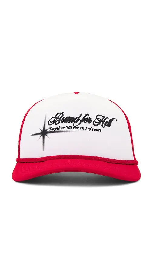 FUNERAL APPAREL Bound For Hell Trucker Hat - White & Red