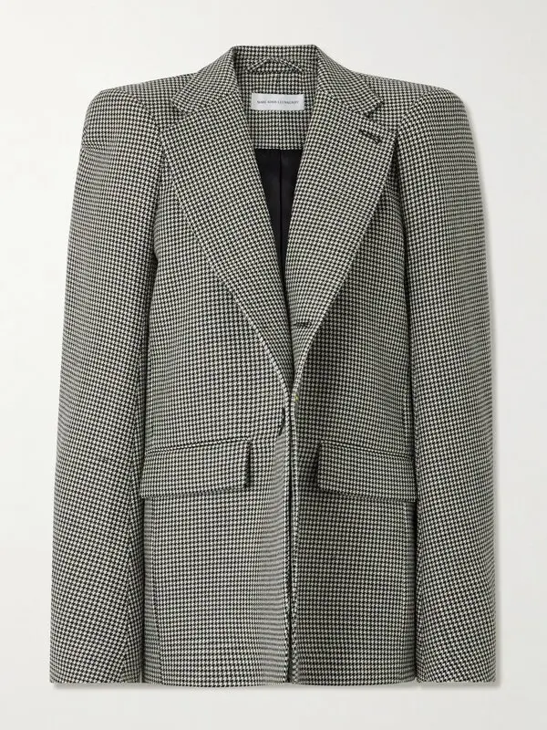 Marie Adam-Leenaerdt Houndstooth Wool Blazer - Black