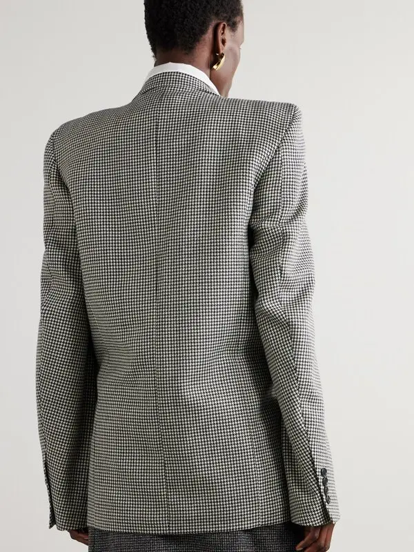 Marie Adam-Leenaerdt Houndstooth Wool Blazer - Black