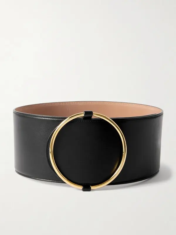 Alaïa Wide Leather Waist Belt - Black