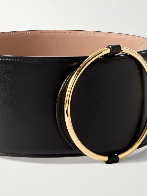 Alaïa Wide Leather Waist Belt - Black