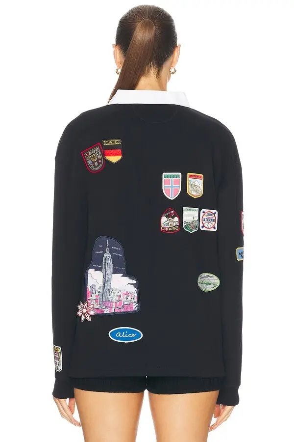 ウェア BODE MULTI-PATCH RUGBY SHIRT Bode Multi-Patch Rugby Shirt - Black | Editorialist