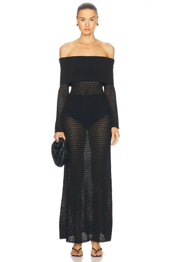 Posse Romy Off The Shoulder Dress - Black