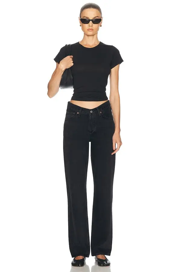 Eterne Fitted Crewneck Short Sleeve T-shirt - Black