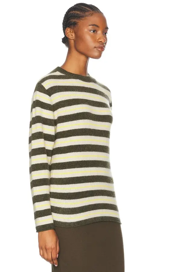 THE ELDER STATESMAN Sinful Stripe Crew Neck Sweater