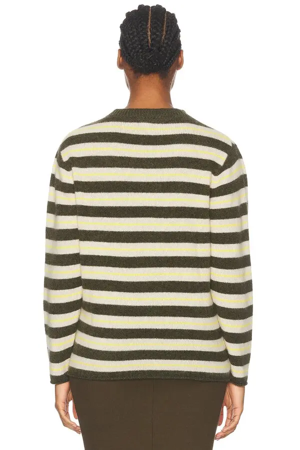 THE ELDER STATESMAN Sinful Stripe Crew Neck Sweater