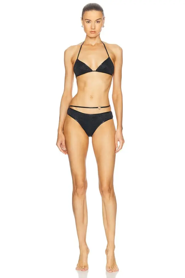 Oseree Lumiere Belt Bikini Set - Black