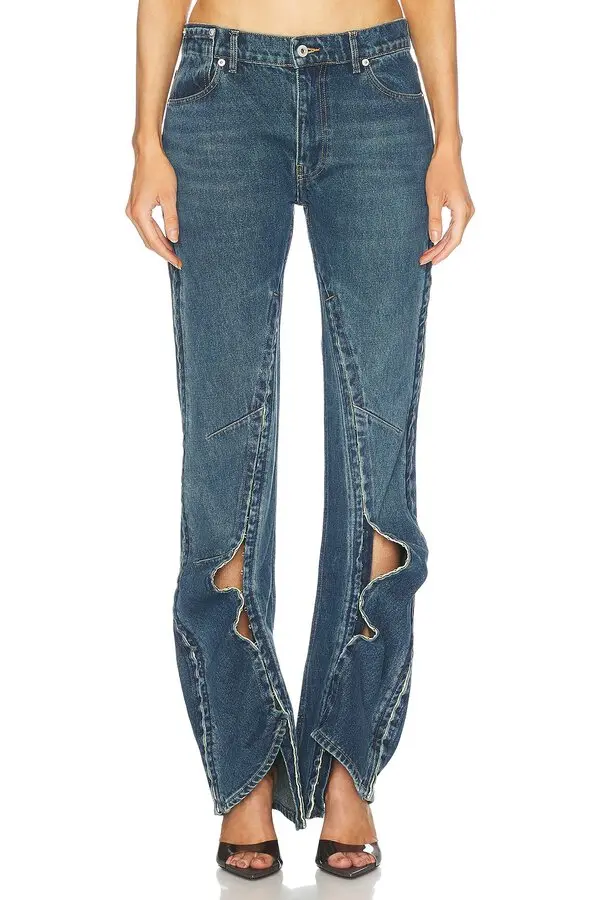 Y/project Hook And Eye Straight Leg Jeans