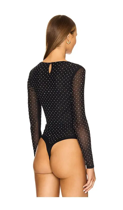 Astr The Label Rhinestone Embellished Mesh Bodysuit