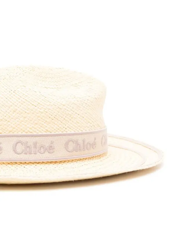 Chloé Woody Panama Straw Hat In Neutrals - 65% Off  display picture 1