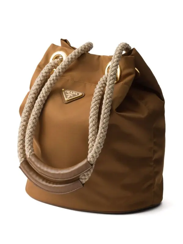 Prada Re-nylon Small Bucket Bag - Brown