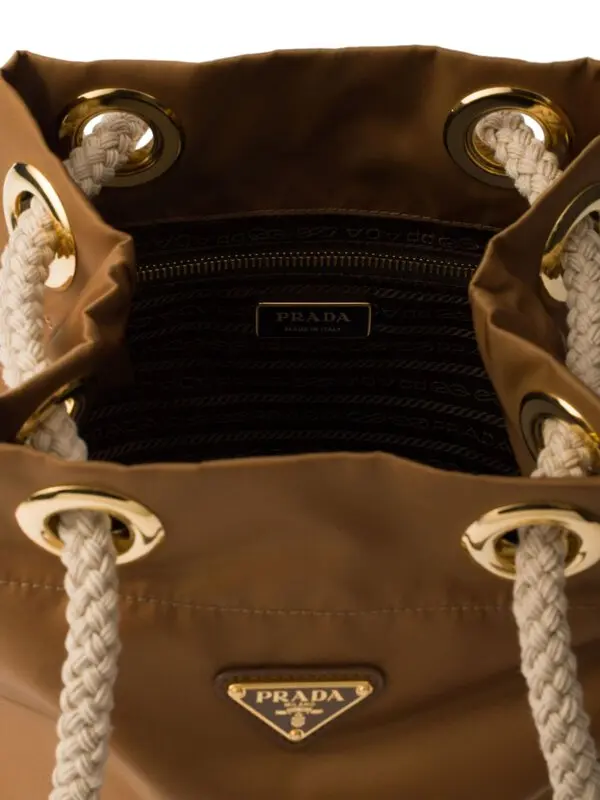 Prada Re-nylon Small Bucket Bag - Brown