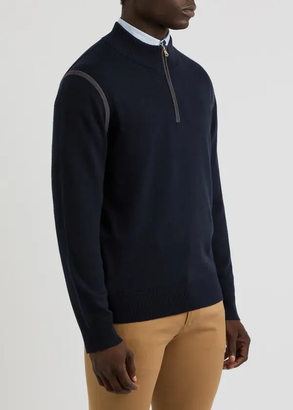 Paul Smith Wool Half-zip Jumper - Navy