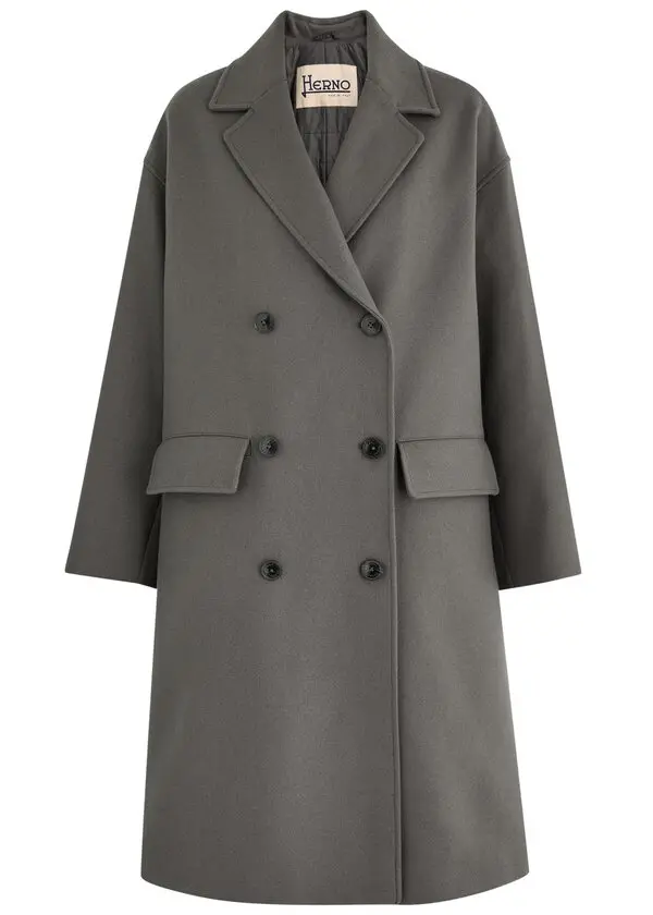 Herno Double-breasted Wool-blend Coat