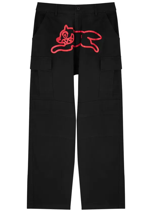 HARVEY NICHOLS Running Dog Cotton Cargo Trousers - Black