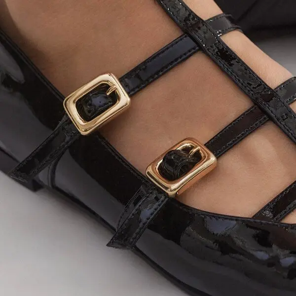 ME+EM Caged T-bar Ballerina Flat