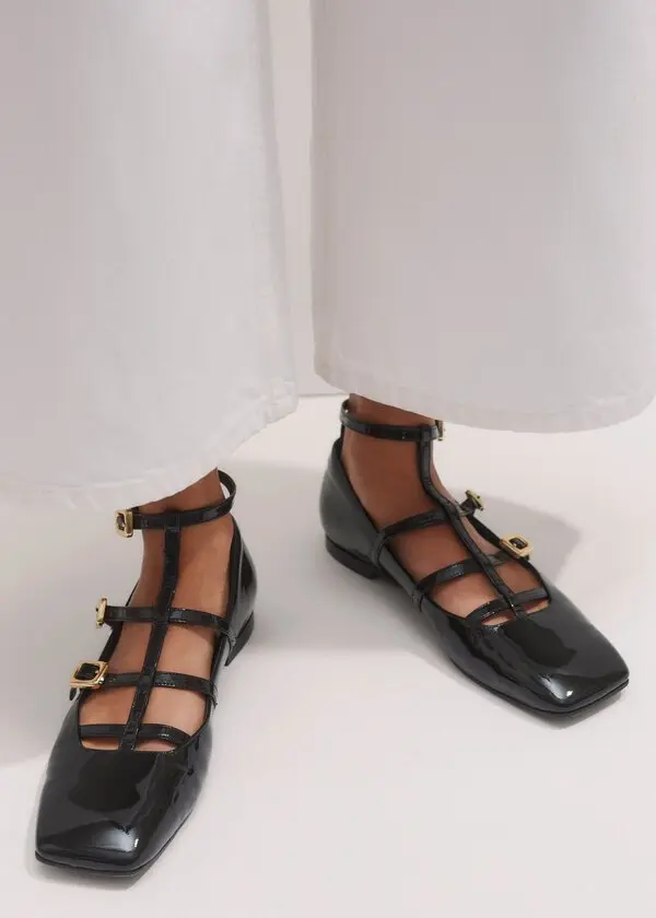 ME+EM Caged T-bar Ballerina Flat