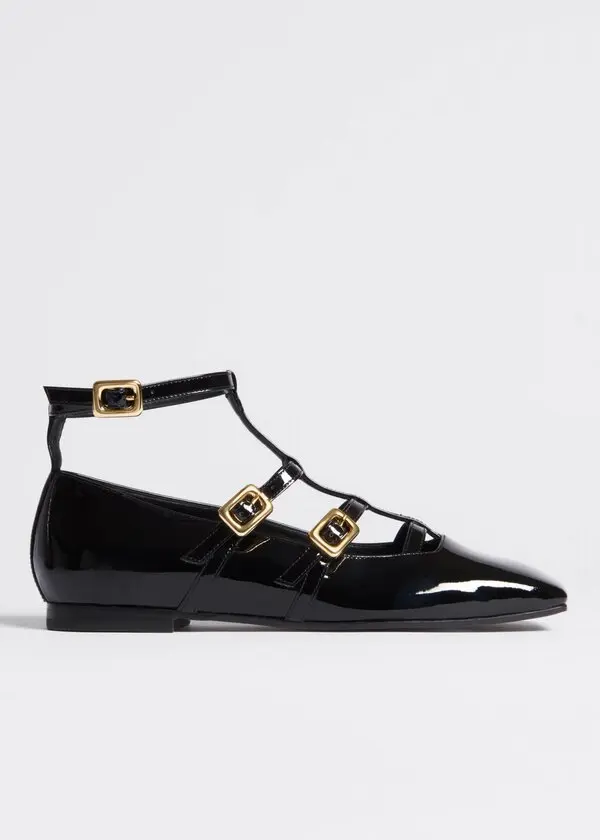 ME+EM Caged T-bar Ballerina Flat
