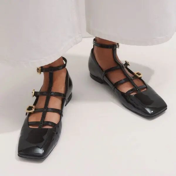 ME+EM Caged T-bar Ballerina Flat