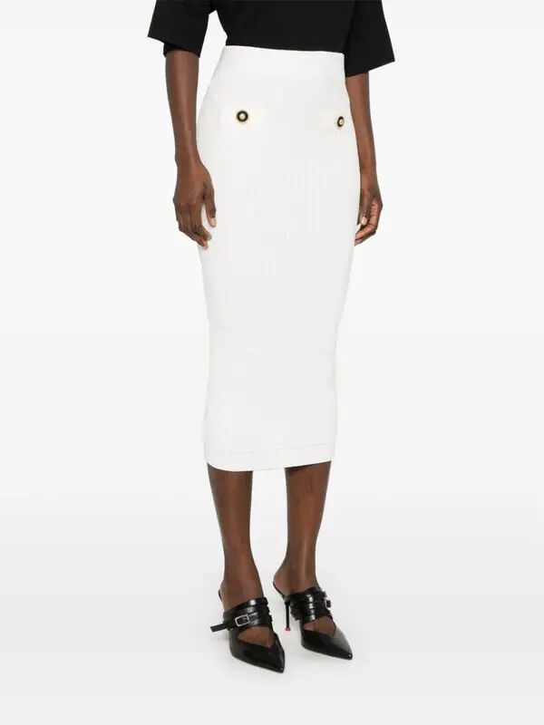 Balmain Knitted Midi Dress - White | Editorialist