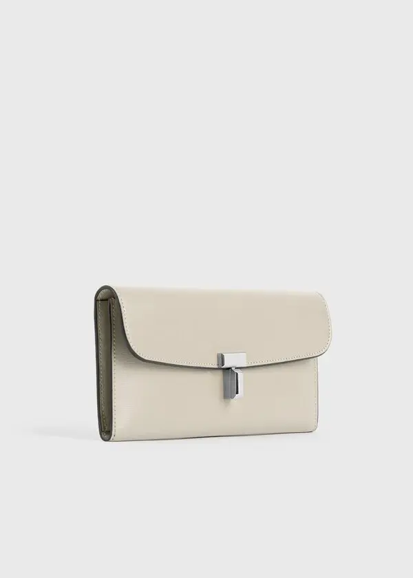 TOTEME T-lock Leather Wallet - Beige
