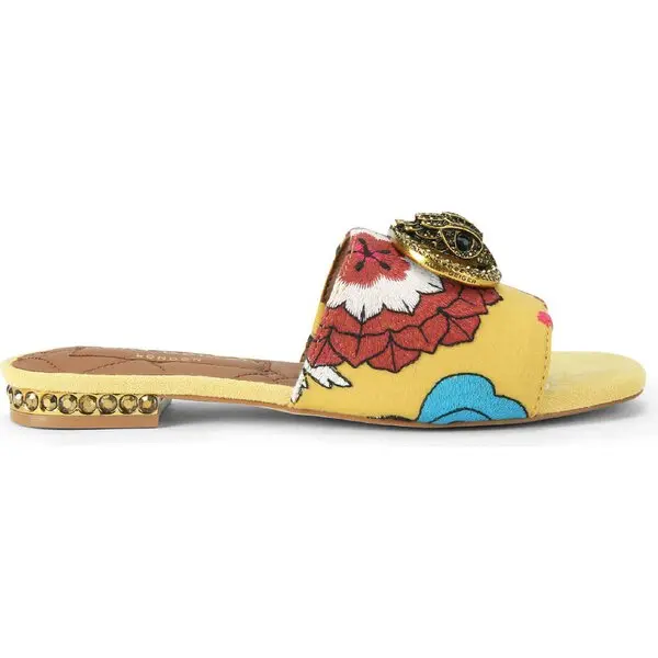 Kurt Geiger Chelsea Leather Slide Sandal - Yellow
