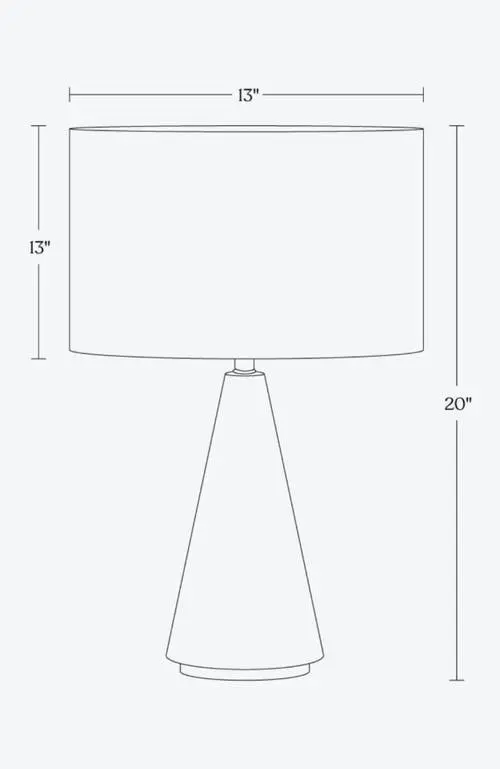 BRIGHTECH Nathaniel 20" Cement Led Table Lamp With Cream Cotton Drum Shade