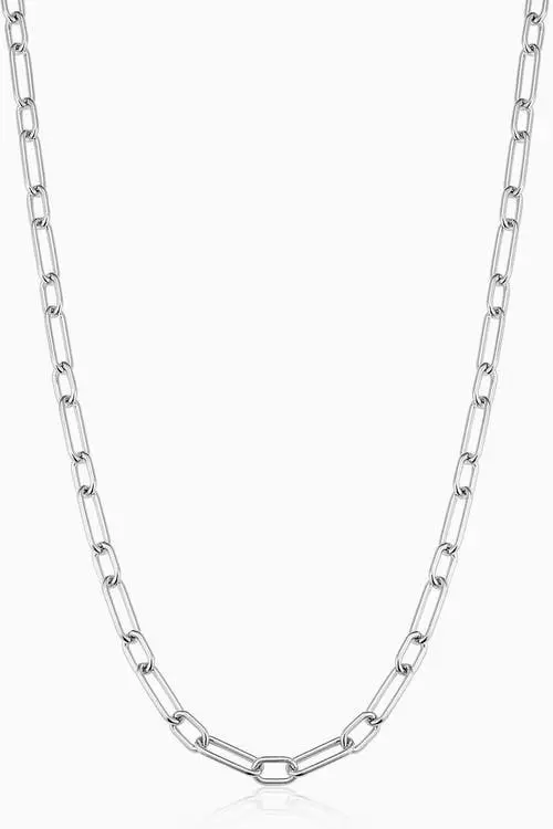 ORADINA Sterling Rhythm Link Chain Necklace - Silver