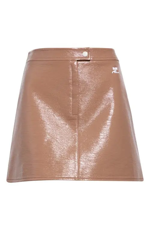 COURREGES Re-edition Vinyl Miniskirt - Bronzer