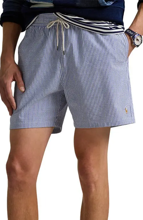 Polo Ralph Lauren Traveler Seersucker Swim Trunks - Blue