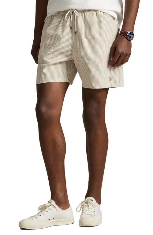 Polo Ralph Lauren Traveler Seersucker Swim Trunks - Coastal Beige Seersucker