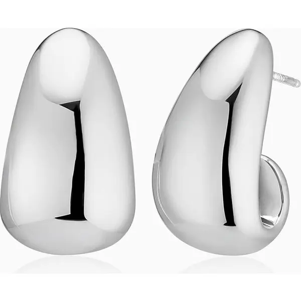 ORADINA Sterling Contour Drop Earrings - Silver