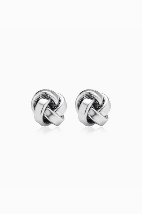 ORADINA Eternal Knot Stud Earrings - Silver