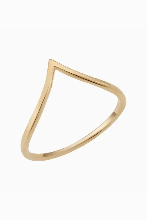 ORADINA 14k Chevron Band Ring - Yellow Gold