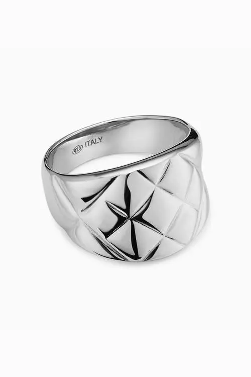 ORADINA Sterling Quilted Statement Ring