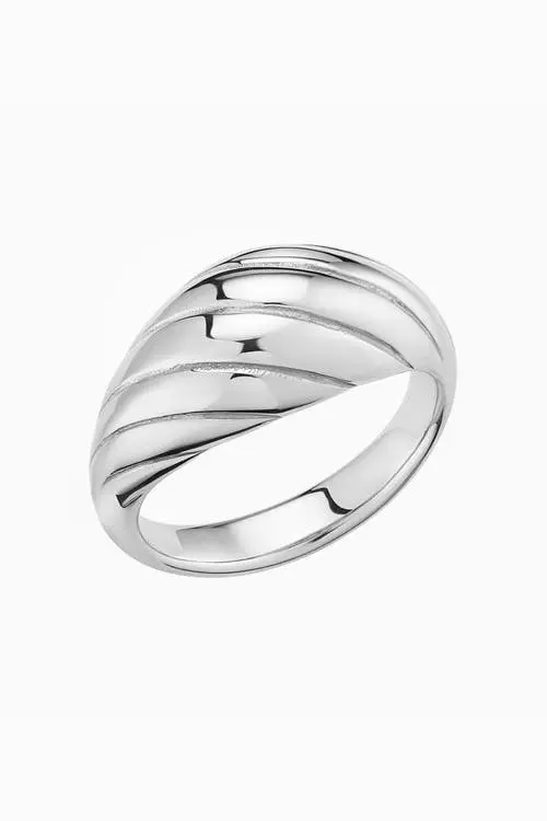 ORADINA Sterling Swirl Dome Ring - Silver