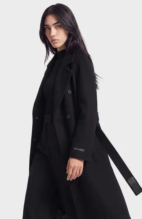 Rudsak Belted Double-breasted Coat - Black