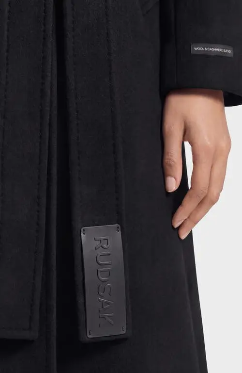Rudsak Belted Double-breasted Coat - Black